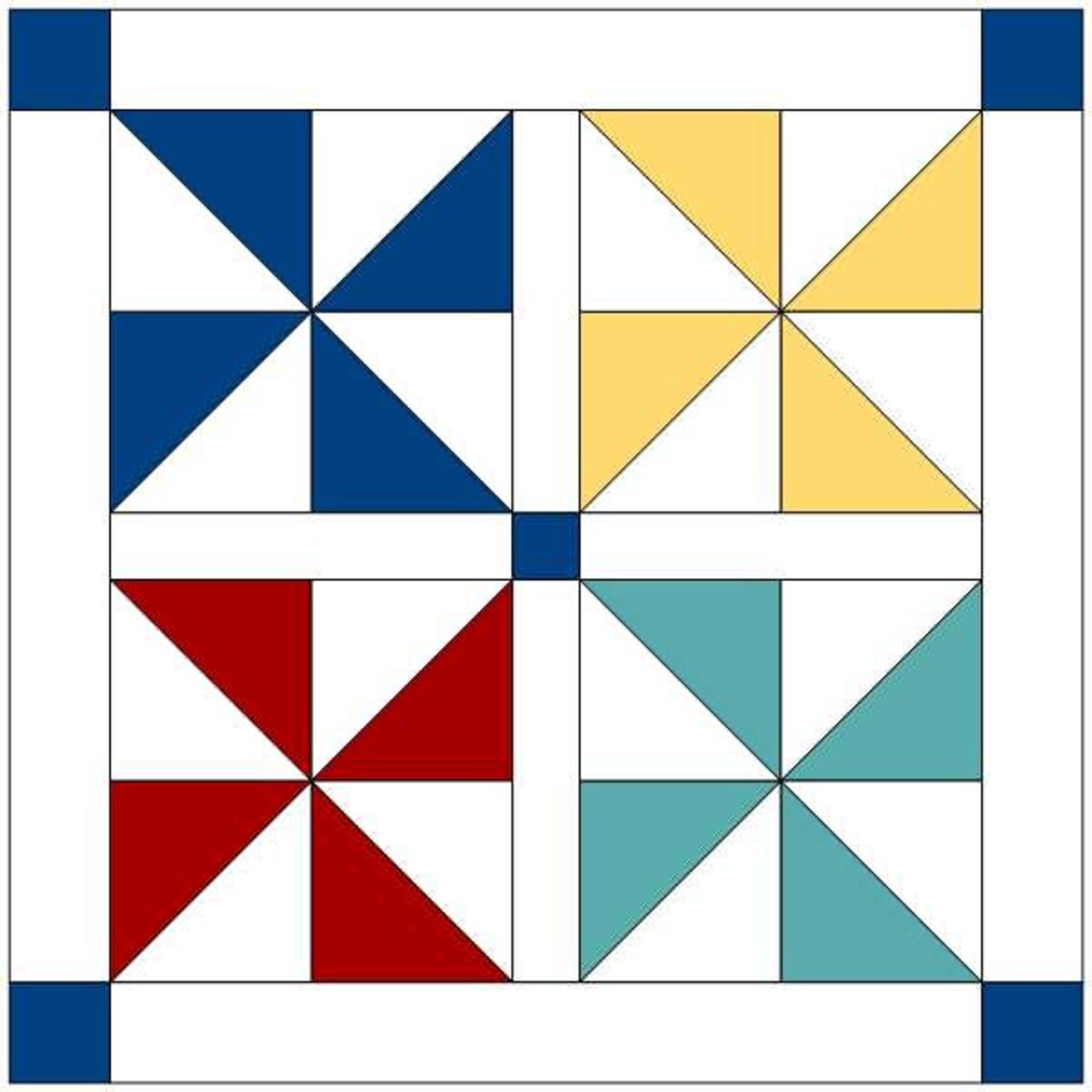 Pinwheel Pillow Pattern | Digital Sewing Instructions | Beginner Sewing ...