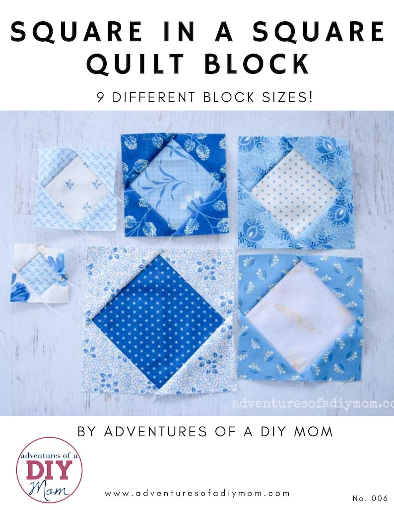 Square in a Square Quilt Block PDF Pattern | Instant Download | 9 Block ...
