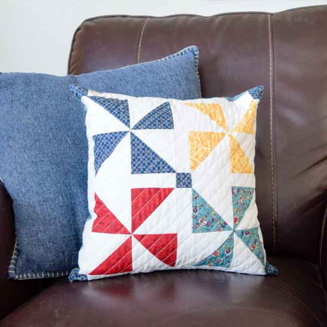 Pinwheel Pillow Pattern | Digital Sewing Instructions | Beginner Sewing ...