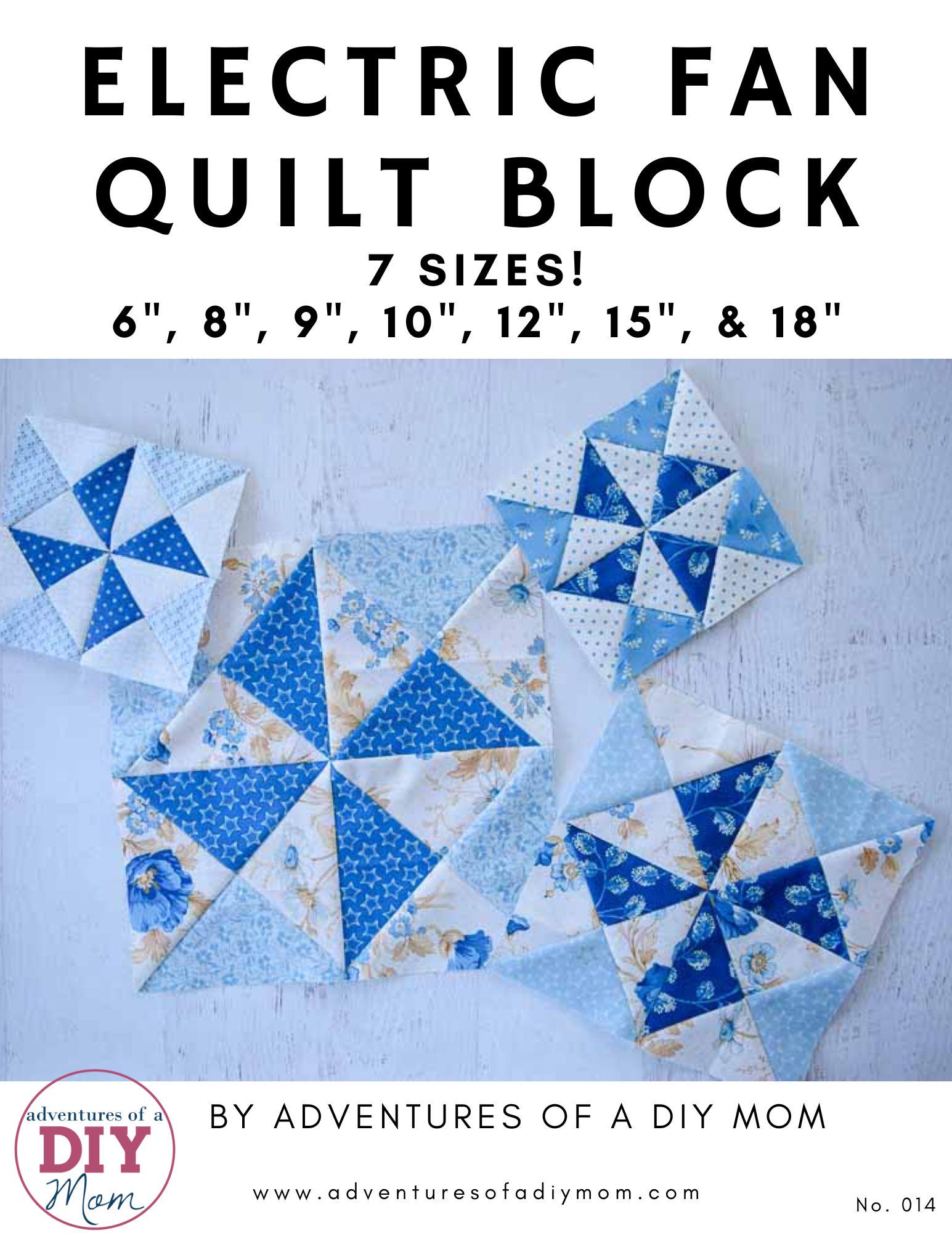 Electric Fan Quilt Block Pattern | PDF Download | 7 Block Sizes - Etsy
