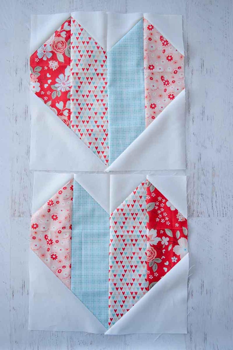 Striped Heart Quilt Block Pattern | Beginner-friendly | Digital PDF ...