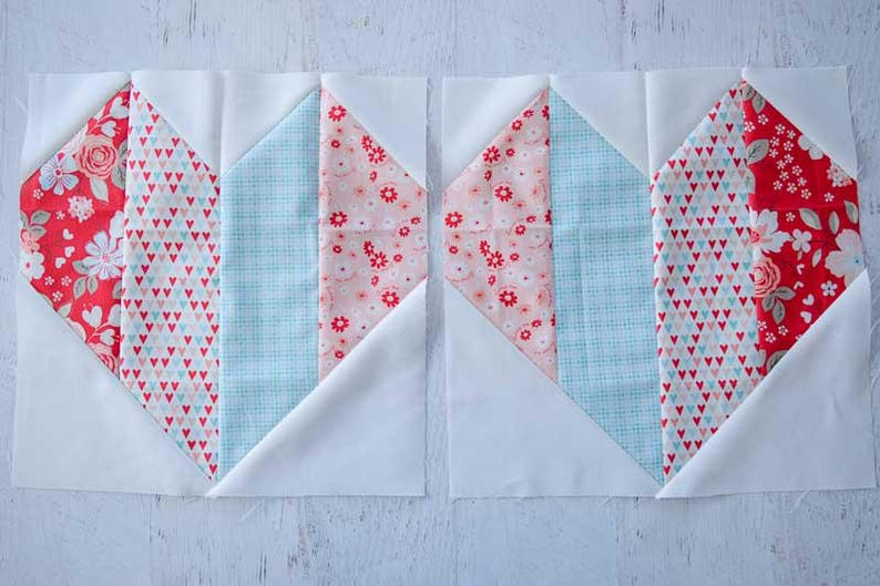 Striped Heart Quilt Block Pattern | Beginner-friendly | Digital PDF ...