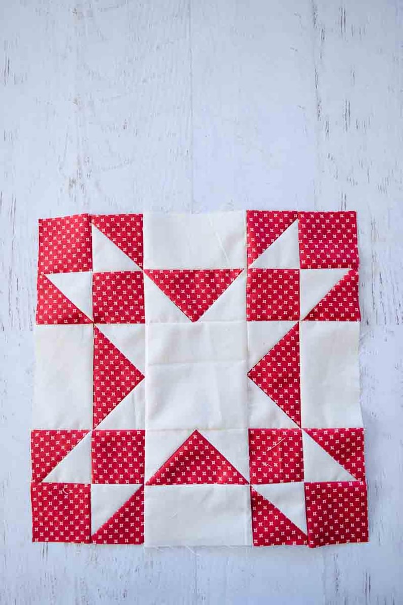 Amish Star Quilt Block | 5 Sizes | Traditionally Pieced | PDF Download ...