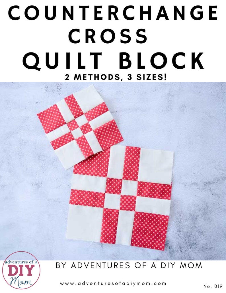 Counterchange Cross Quilt Block | 3 Sizes | | Digital PDF Download - Etsy