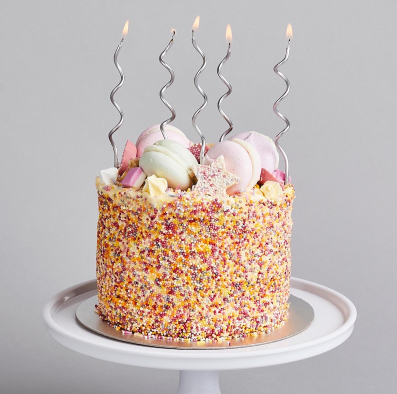 Silver Curly Cake Candles With Holders - Birthday Party Decorations - Etsy