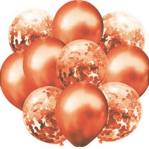 10 Pack of Orange Balloons 5 Metallic Orange and 5 Orange | Etsy