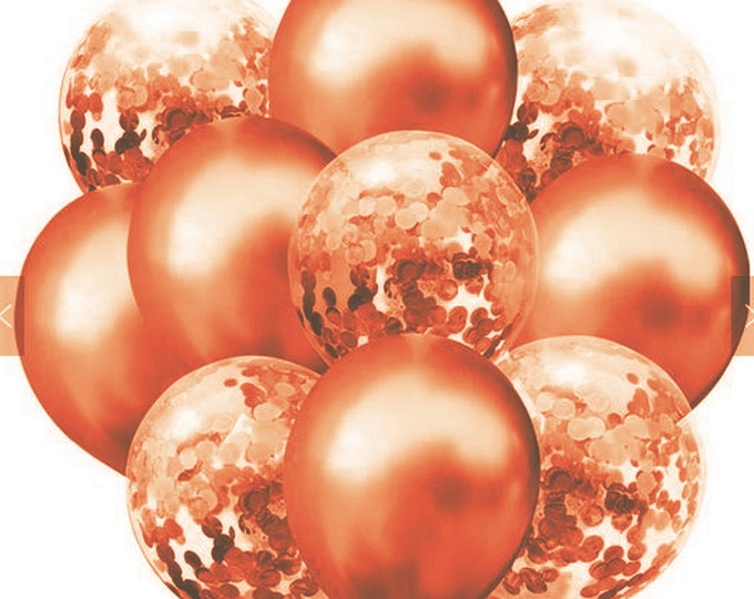 10 Pack of Orange Balloons 5 Metallic Orange and 5 Orange - Etsy