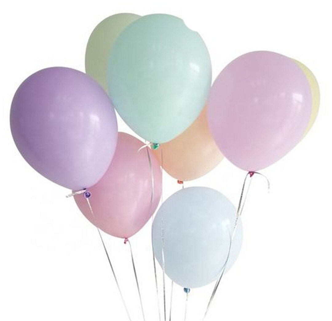 14 LARGE PASTEL BALLOONS Rainbow Colours Matt Macaron Latex 2 of Each ...