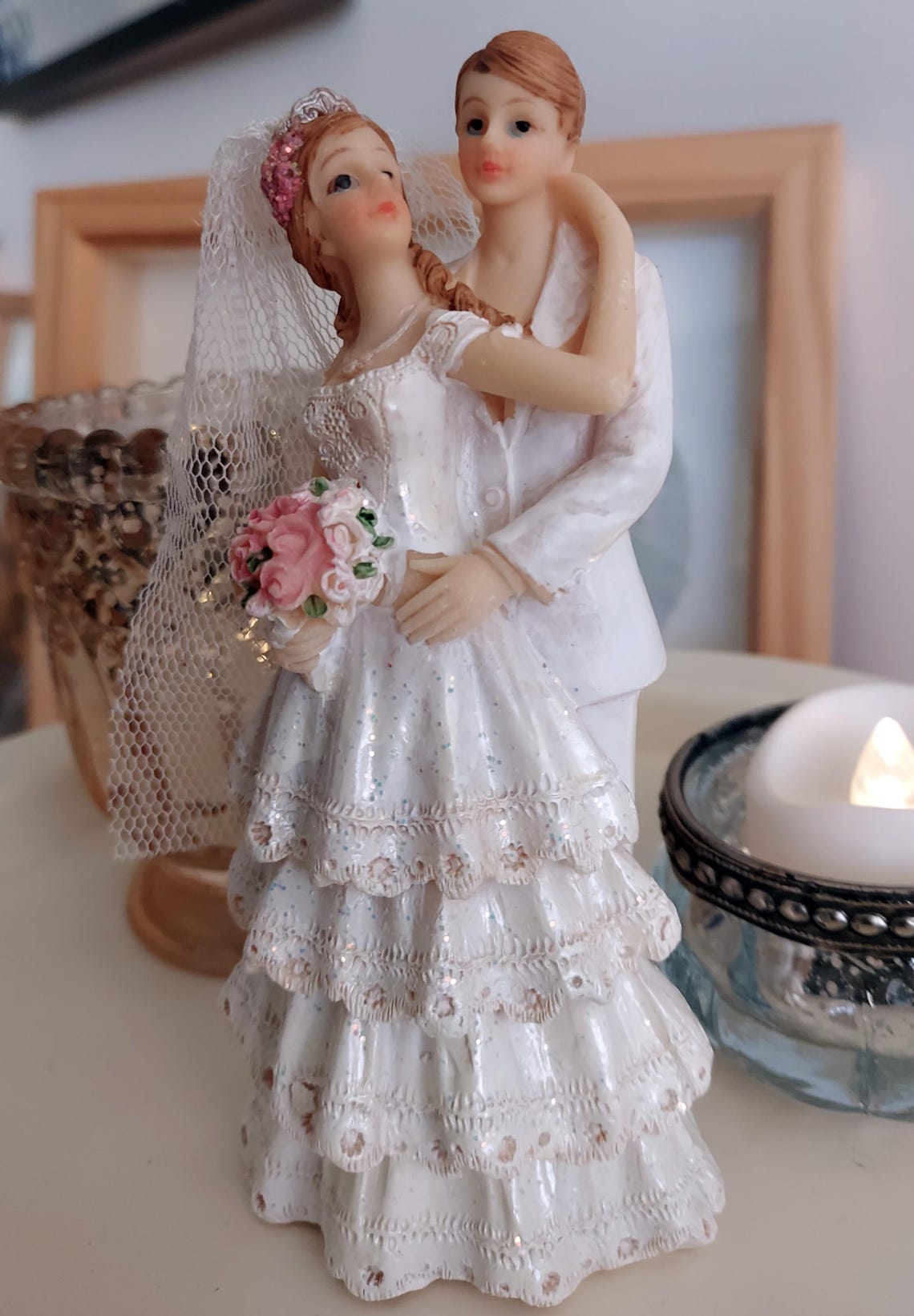 WEDDING Cake Topper Bride and Bride Mrs and Mrs Cake Topper. Made From ...
