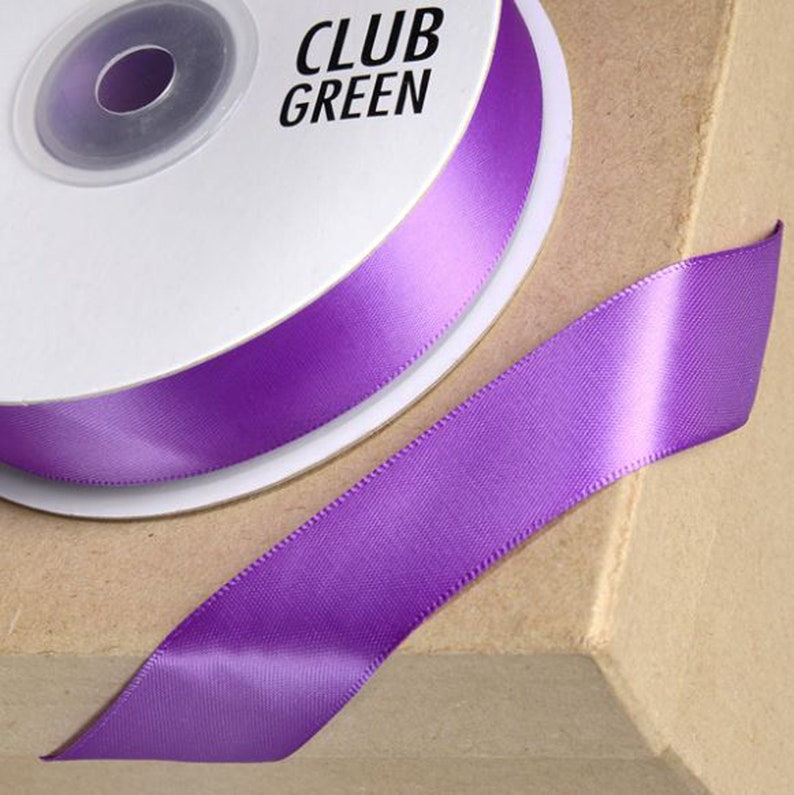 PURPLE Purple DOUBLE SIDED Satin Ribbon Full 25 Meter Reel - Etsy