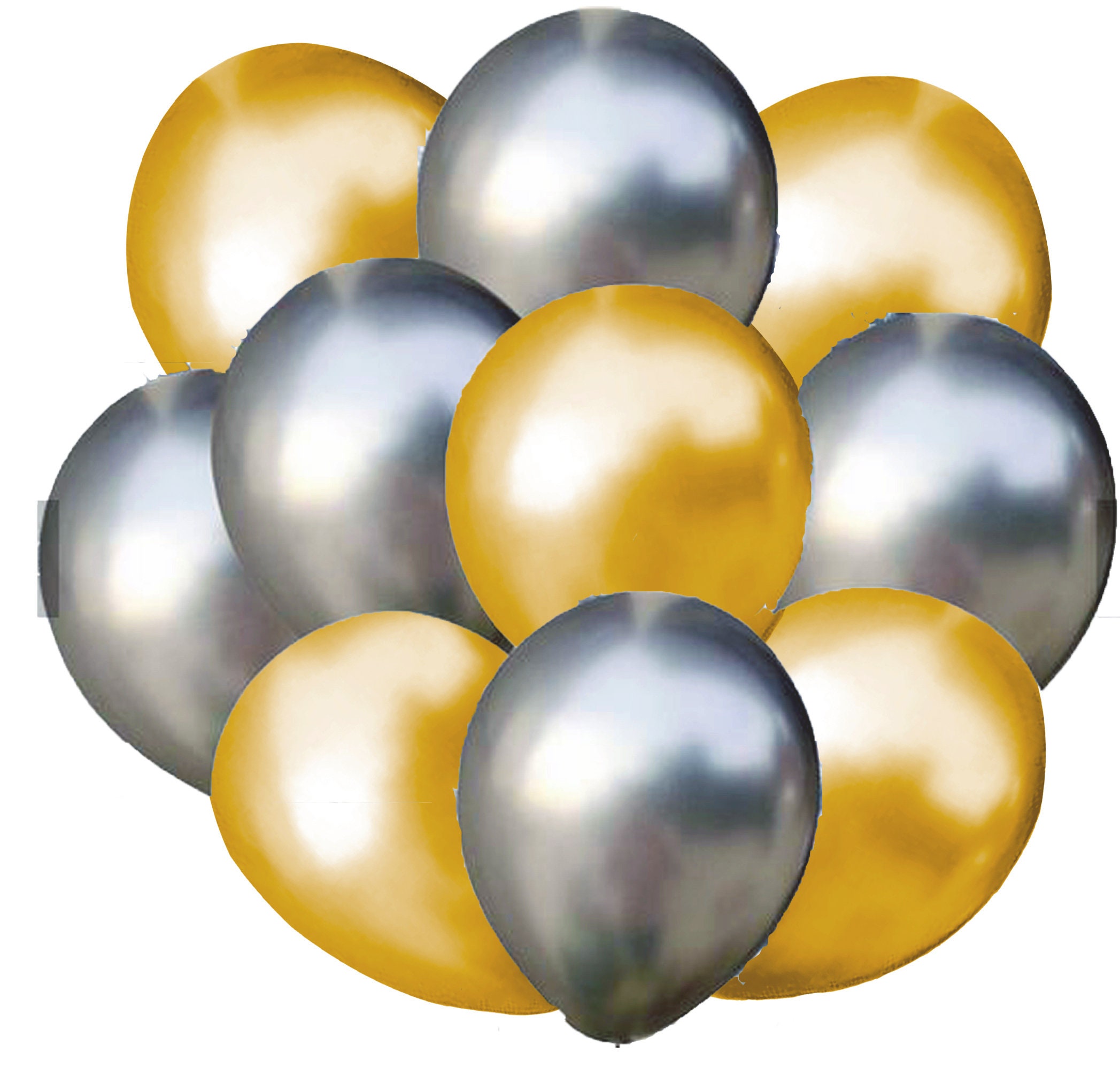 10 paquete de globos metálicos de oro y plata 5 oro metálico y | Etsy