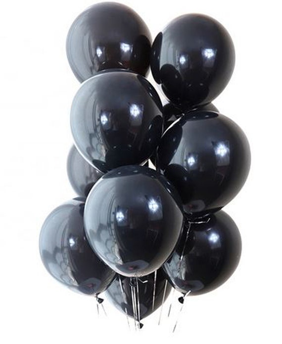 15 Pack of Black Metallic Shiny Black Balloons Celebration - Etsy