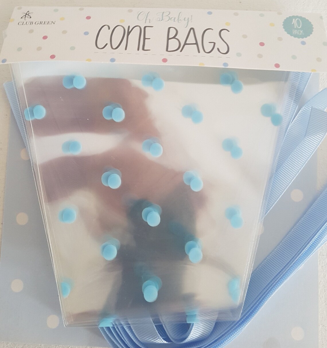 Spotty PASTEL BLUE SWEET cones with matching ribbon. 10 pack | Etsy