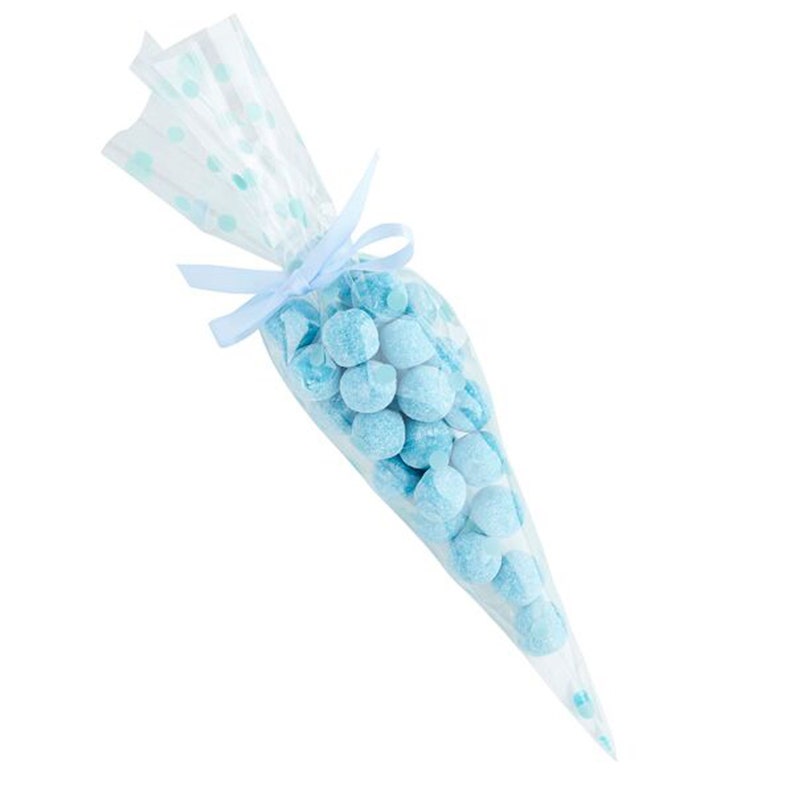 Spotty PASTEL BLUE SWEET cones with matching ribbon. 10 pack | Etsy