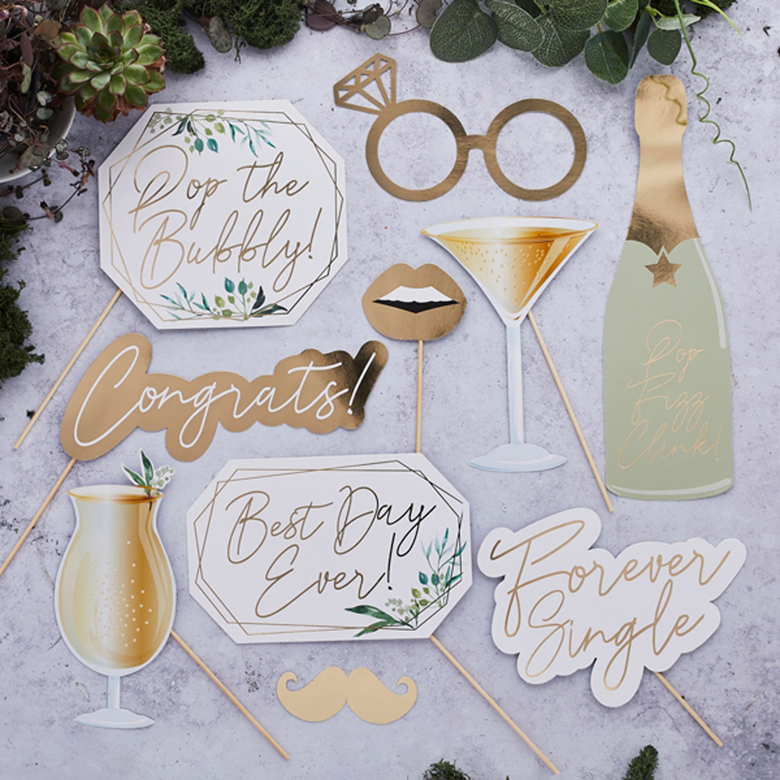 WEDDING PARTY 10 Photo Booth Props. Designed to Compliment Contemporary ...