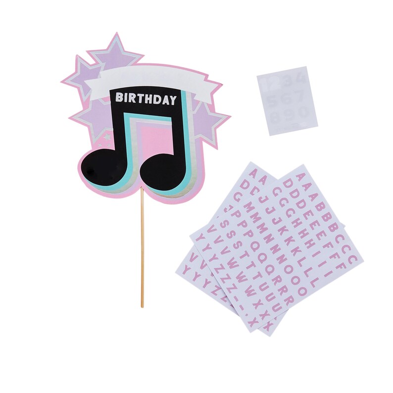 FREE POSTAGE Custom Name Musical Note Cake Topper Jazzy Birthday Party ...