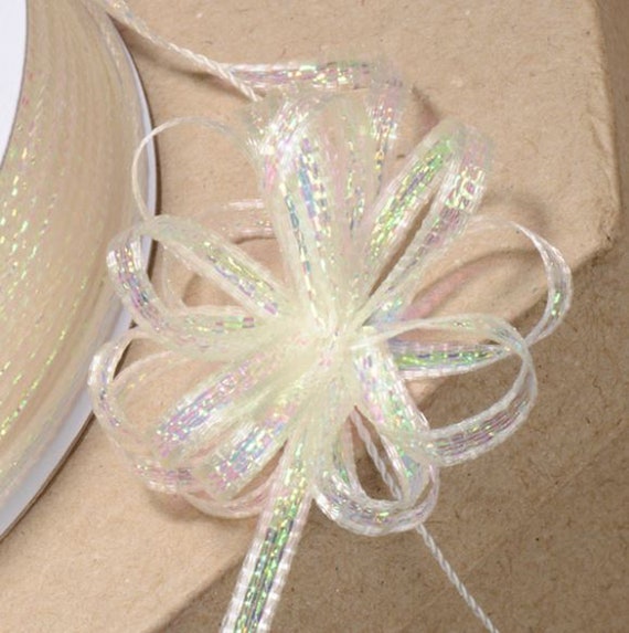 IVORY Pull Bow RIBBON Ivory Iridescent 3mm X 25 Meters for - Etsy UK