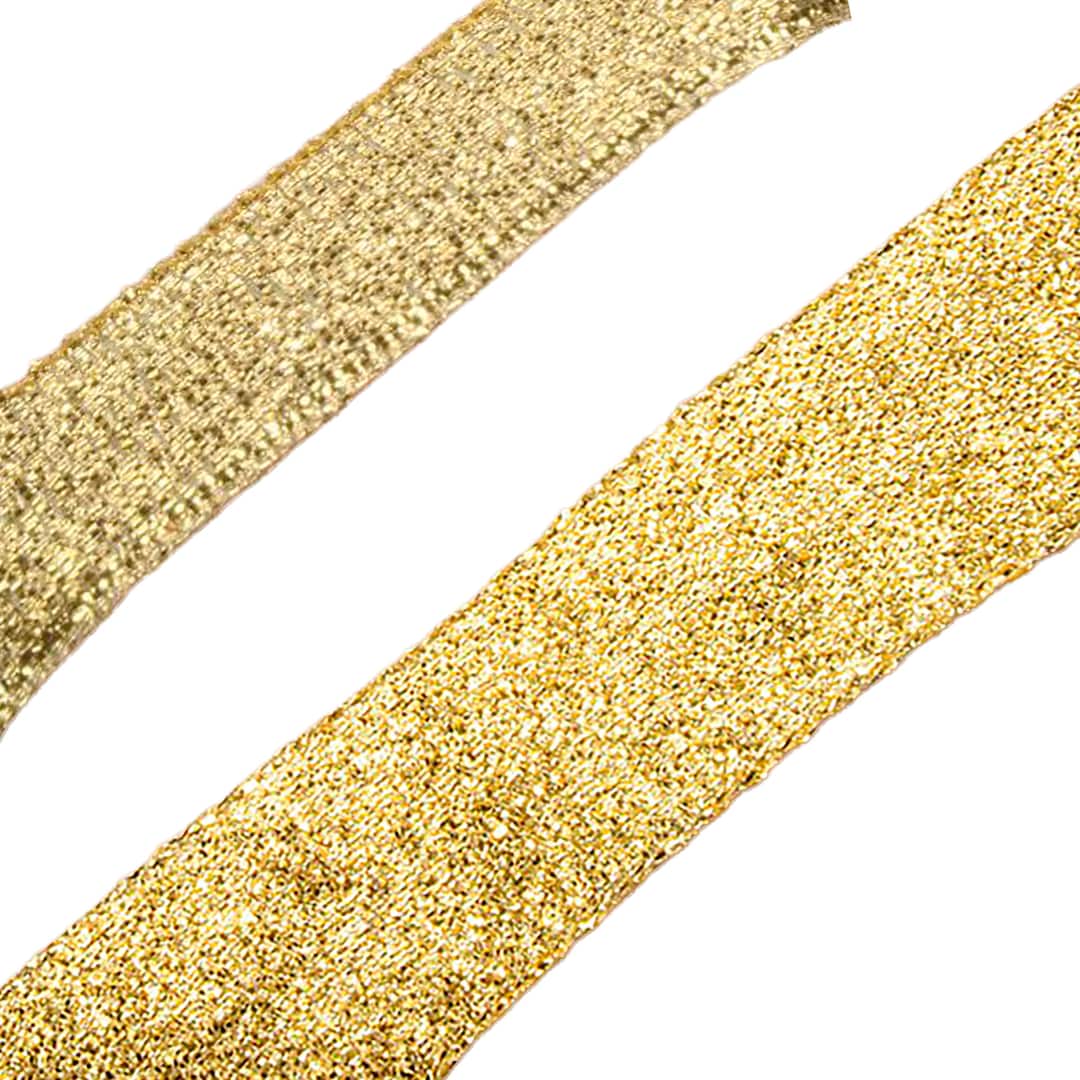 GOLD LUREX RIBBON Full 25 Meter Reel Ideal for Decorating Wedding Party ...