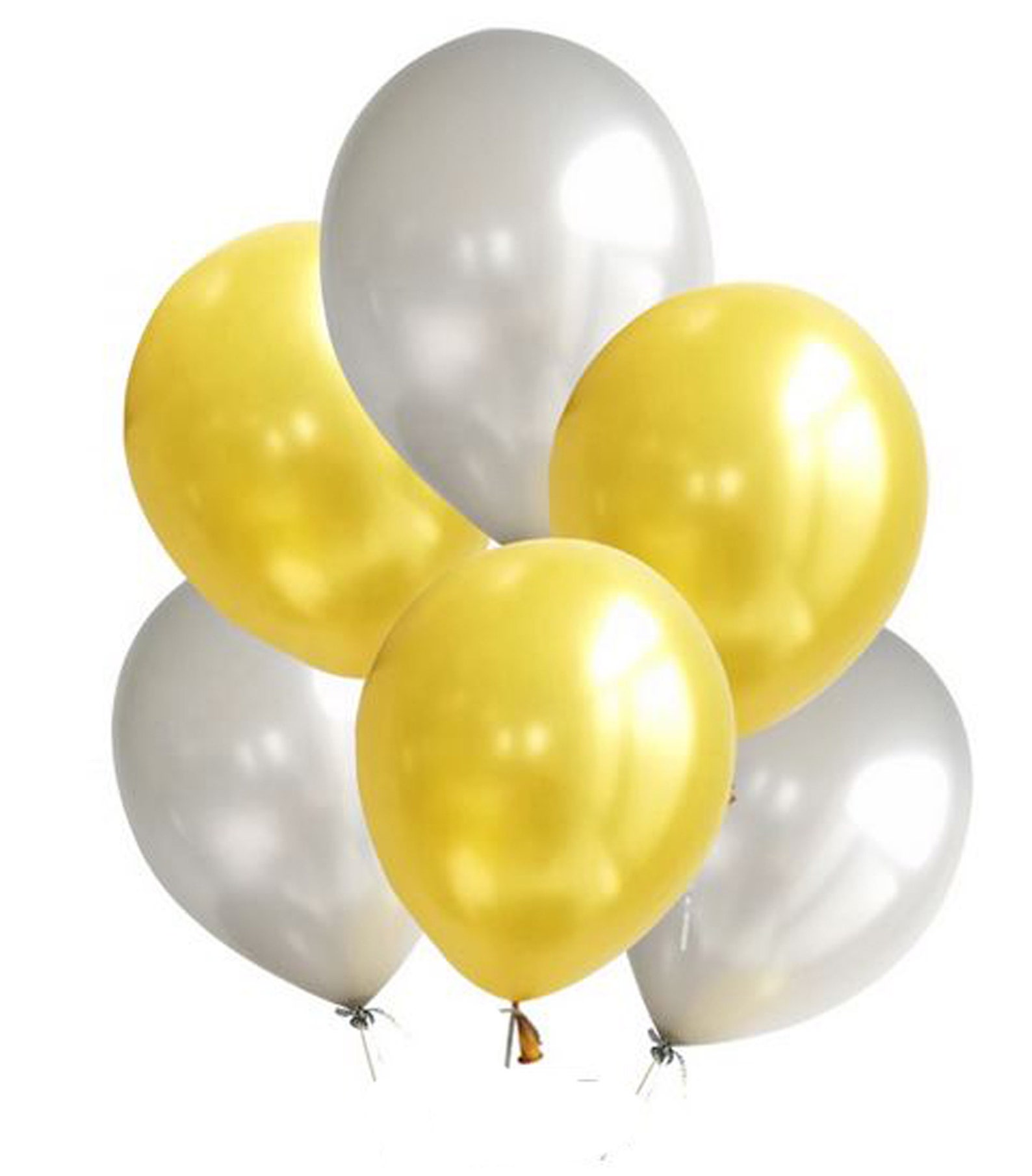 10 Pack of Gold & Silver Metallic Balloons 5 Metallic Gold and 5 ...