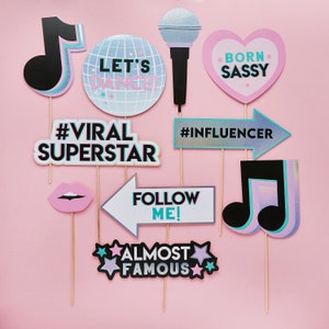 DANCE Disco PARTY IRIDESCENT Let's Dance Musical Photo Booth Prop Kit ...