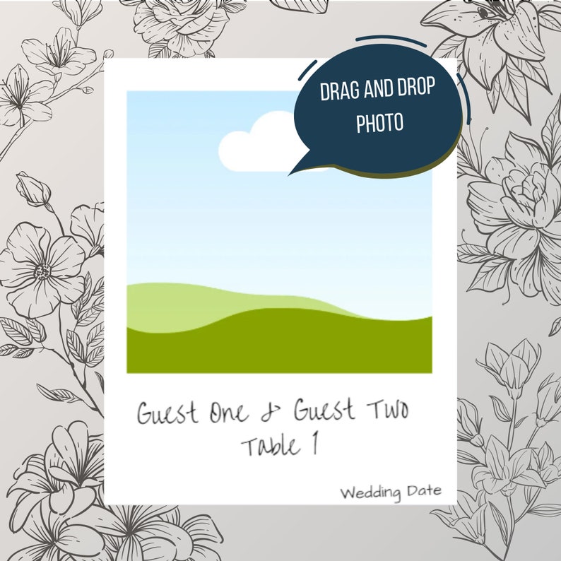 Polaroid Wedding Seating Chart Template - Digital - Etsy