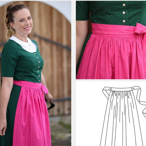 Dirndl Apron Pattern Sewing Pattern Austrian Dress Xl - Etsy