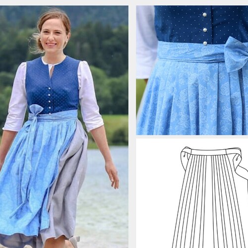 Dirndl Apron Pattern Sewing Pattern Austrian Dress Xl - Etsy