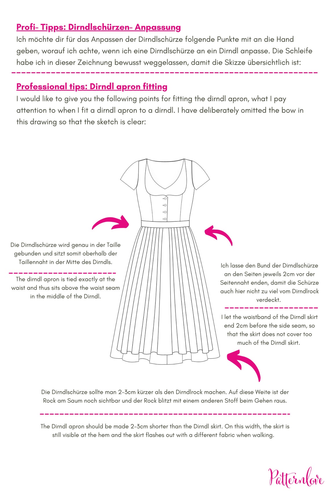 Dirndl Pattern Dirndl Apron Sewing Pattern Austrian Dress | Etsy