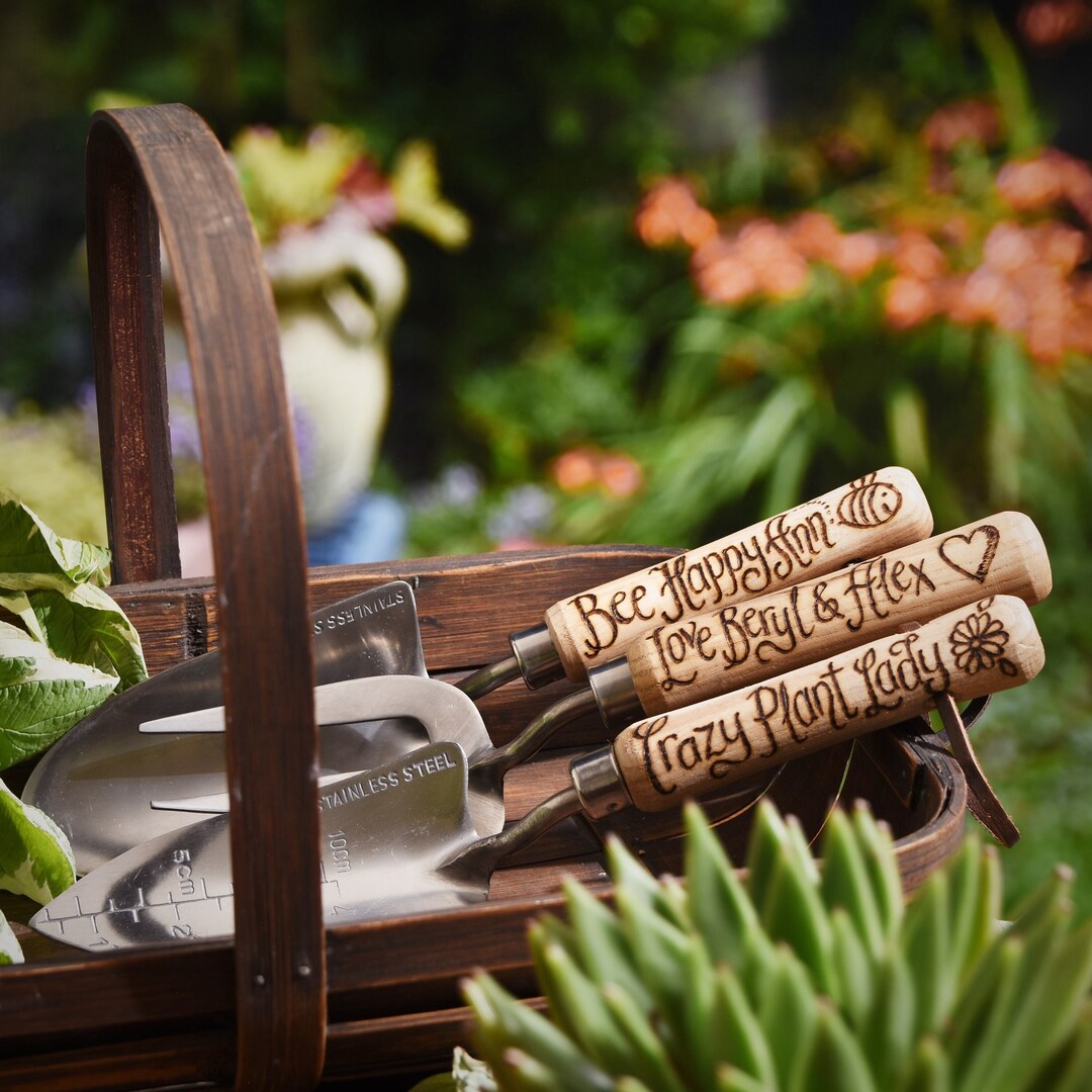 Personalised Garden Tool Set: Stainless Steel, Bee Design - Etsy