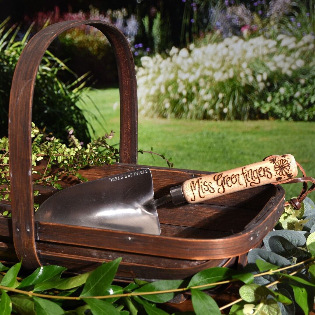 Personalized Garden Trowel Gift: Hand Engraved Wooden Handle Stainless ...