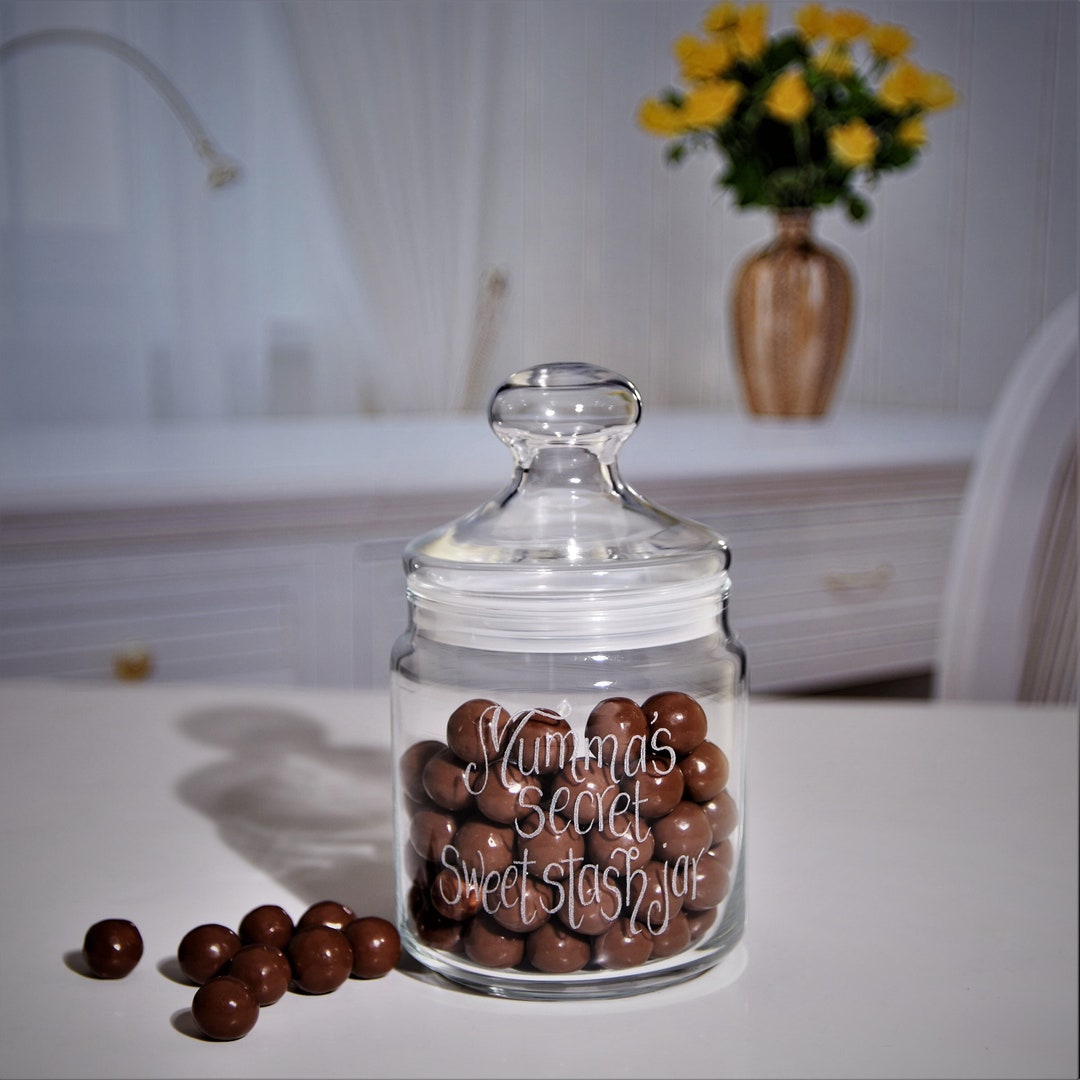 Glass Jar Gift Mums Xmas Sweets or Cookies With Any Message - Etsy