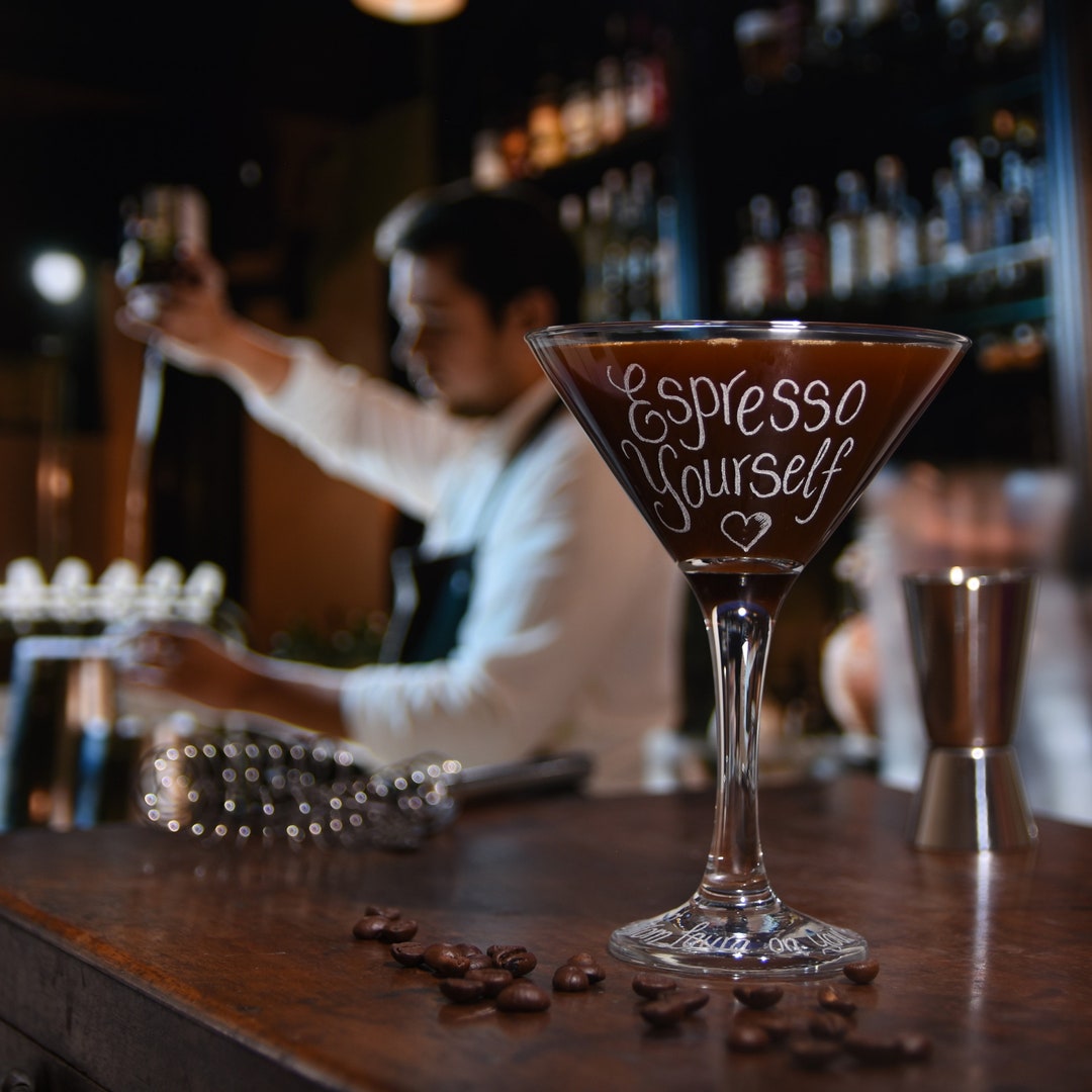 Personalised Espresso Martini Glass, Engraved Cocktail Glass Gift - Etsy