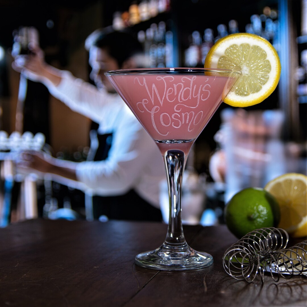 Cosmopolitan Martini Cocktail Glass Personalised Hand Engraved With Any ...