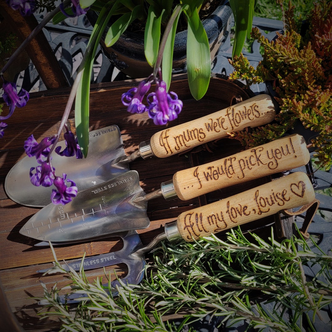 Mum's Garden Tools, Hand Engraved Personalised Choice of Message ...