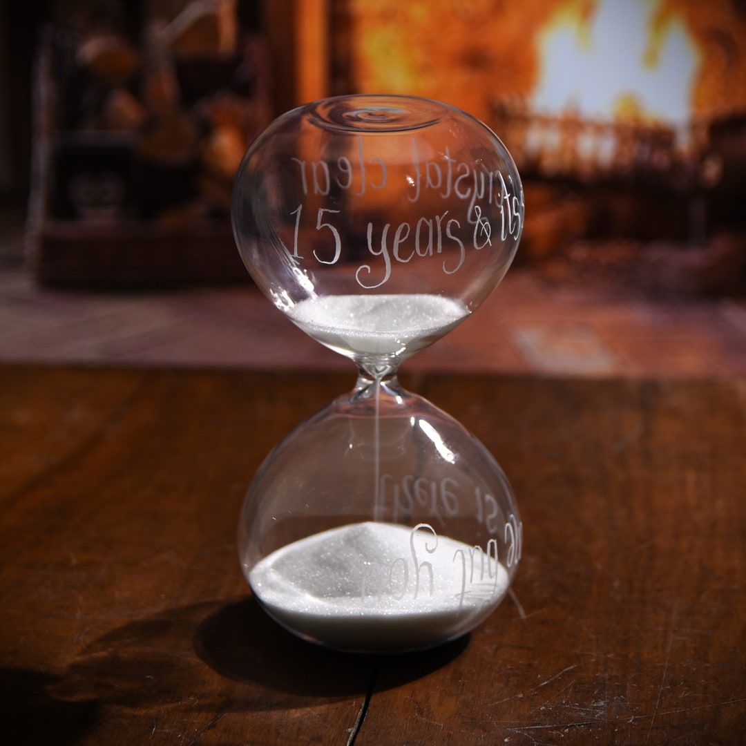 Personalised 15th Anniversary Sand Timer Crystal Clear 30 or - Etsy