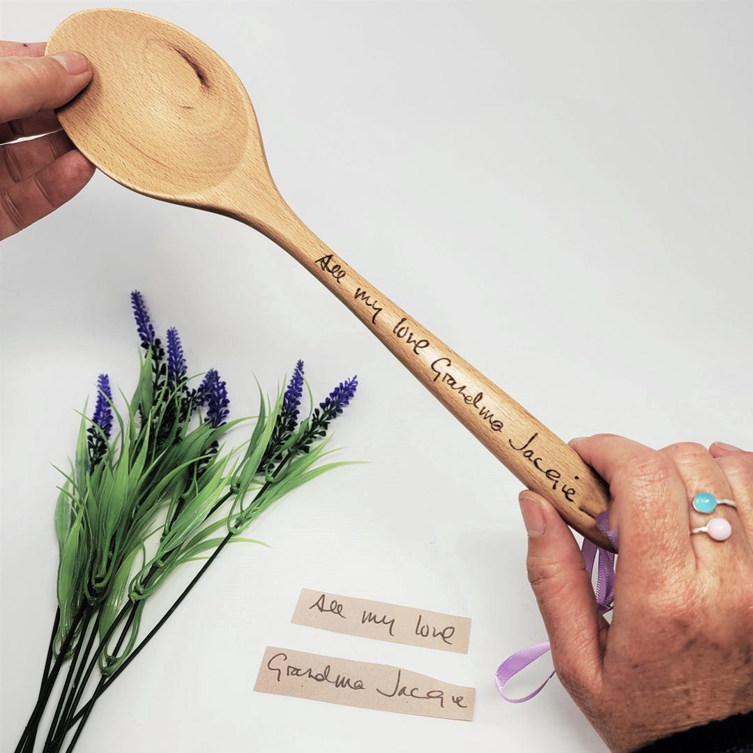 Engraved Beech Wood Spoon: Personalized Handwriting Gift - Etsy