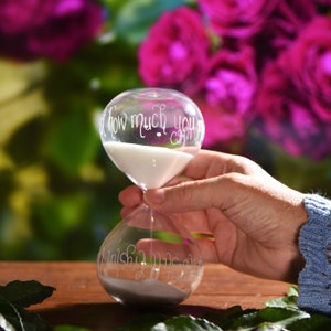 Personalised 15th Anniversary Sand Timer Crystal Clear 30 or 15 Minute ...