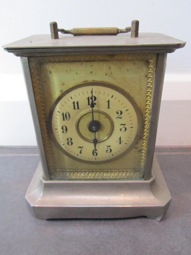 Antique German Carriage Clock Junghans Tin Case Side Windows - Etsy