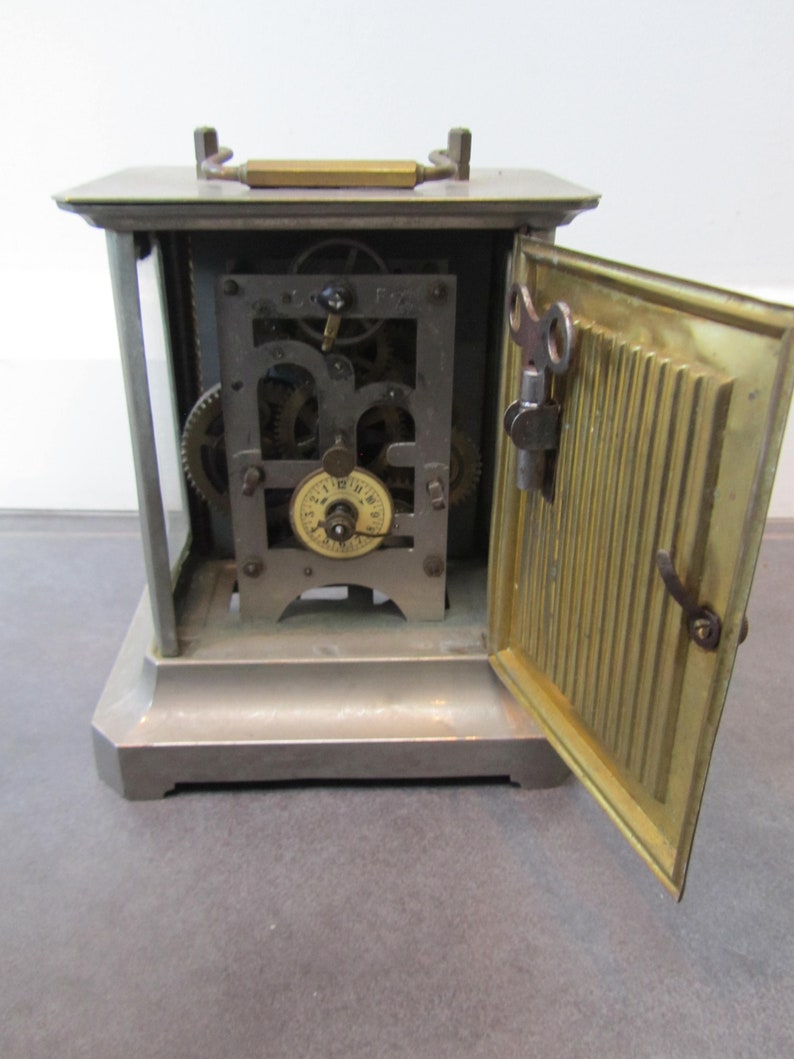 Antique German Carriage Clock Junghans Tin Case Side Windows - Etsy