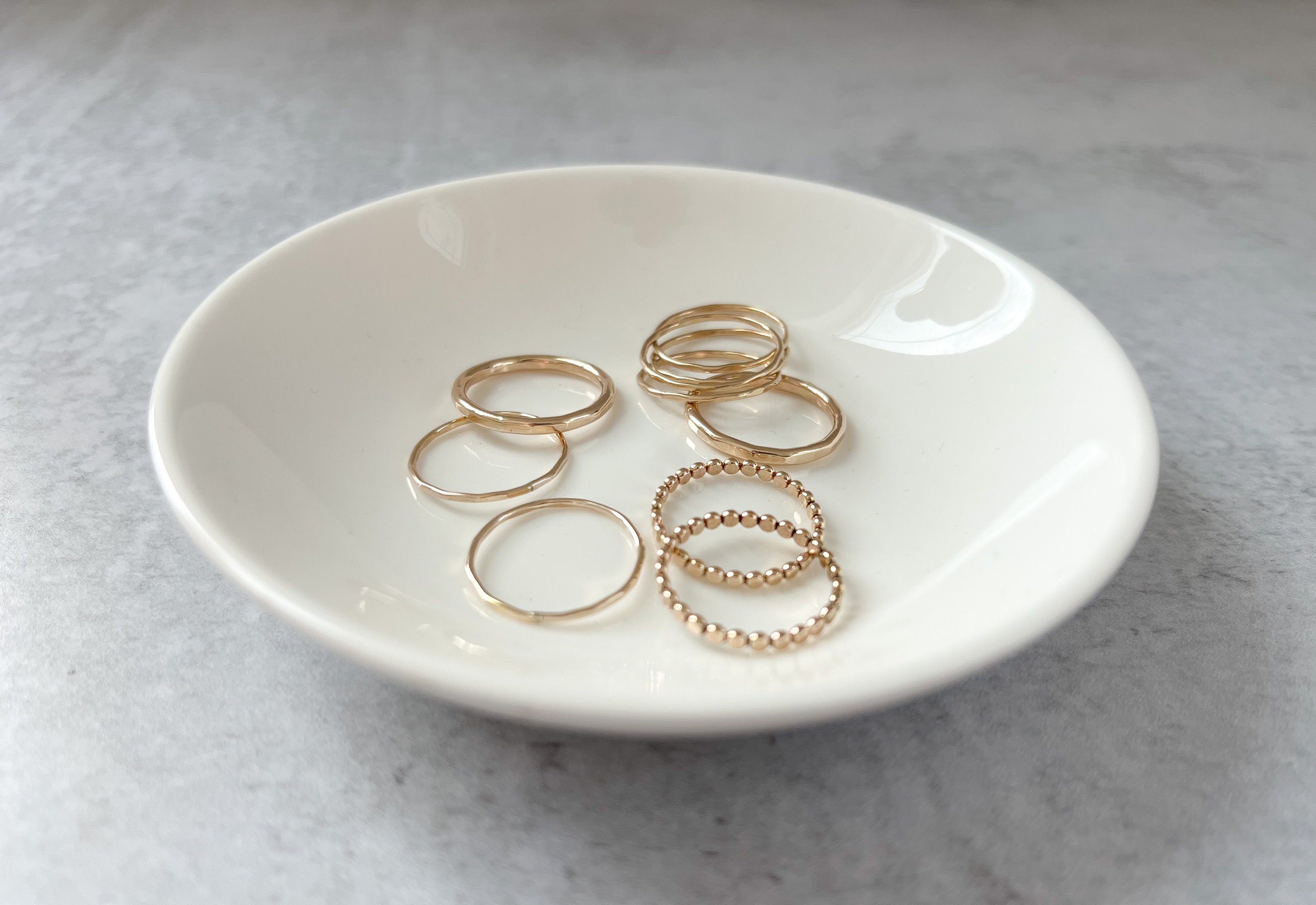 Stacking Rings Thin Hammered Band Skinny Hammered Ring Set of Rings ...