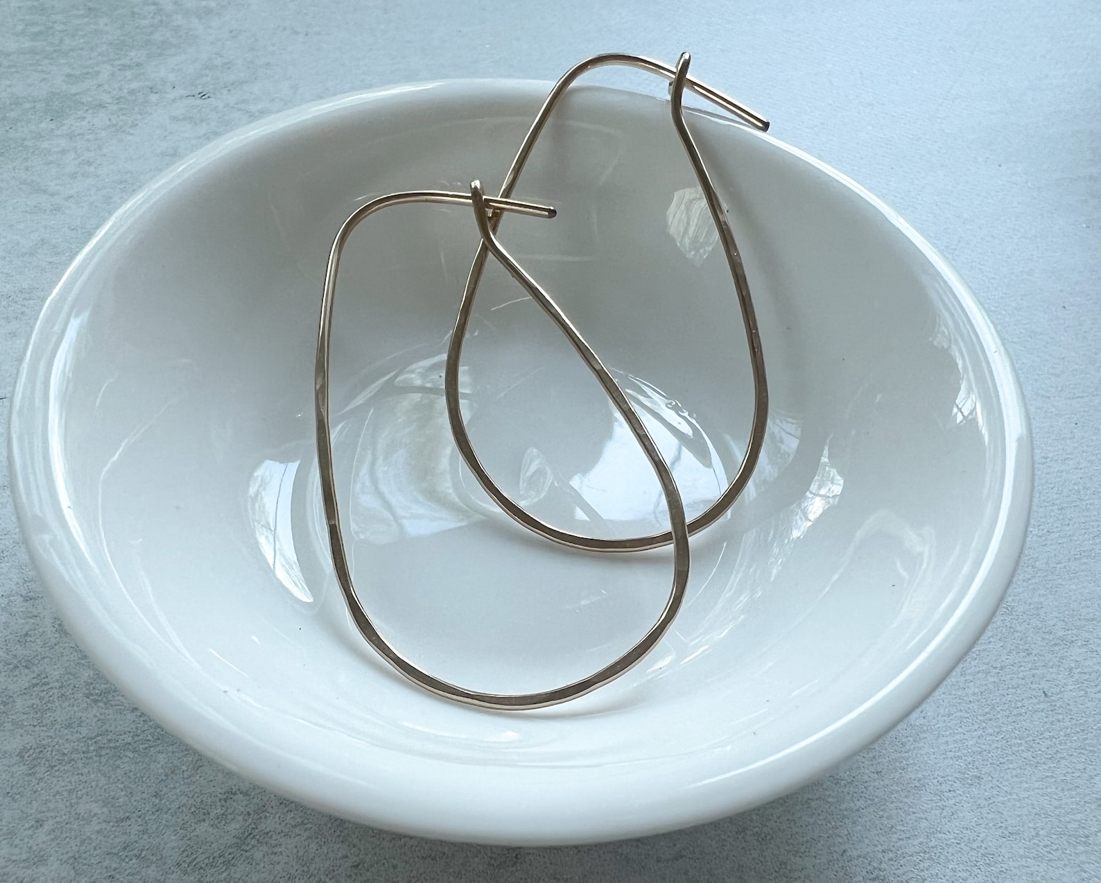 Hammered Oblong Hoops, Silver or Gold - Etsy