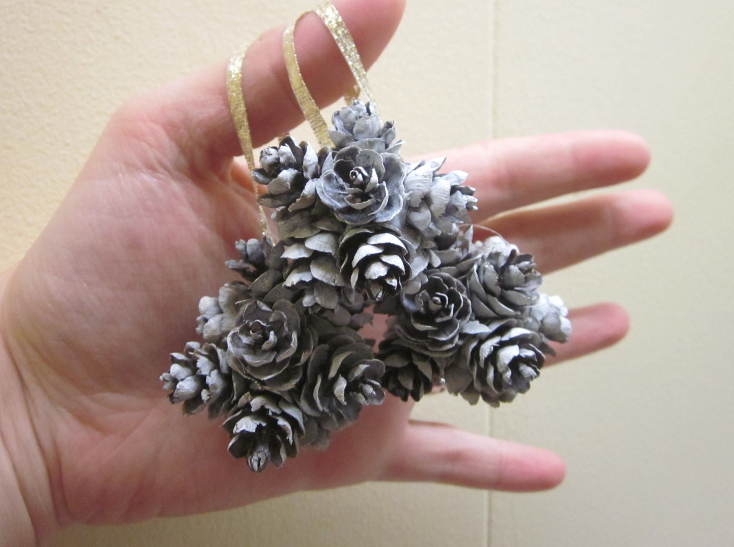 Frosted Mini Pine Cone Ball Ornament Set, Country Christmas Tree ...