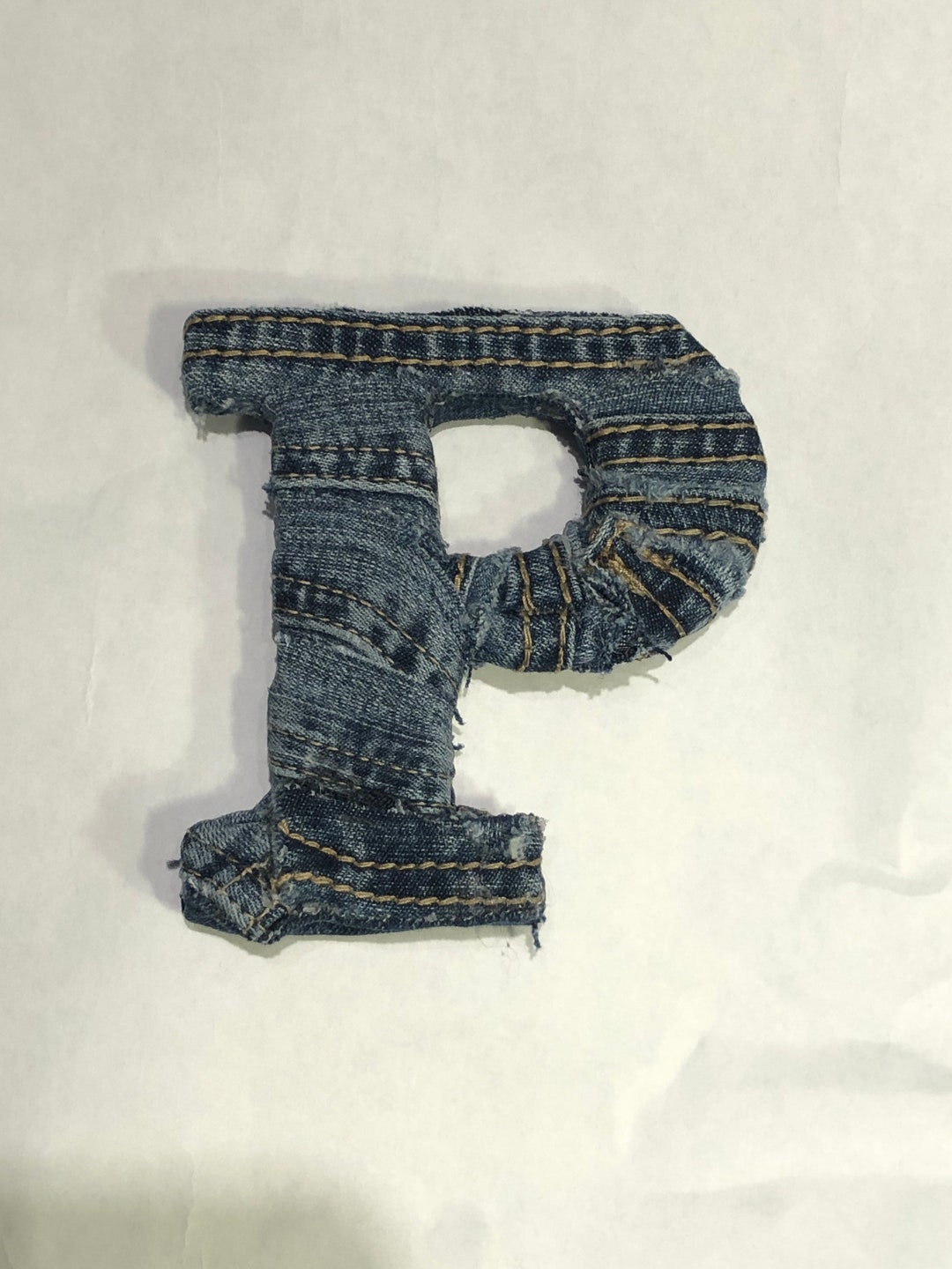 Denim Wrapped Letter, Blue Jean Home Decor, Country Charm - Etsy