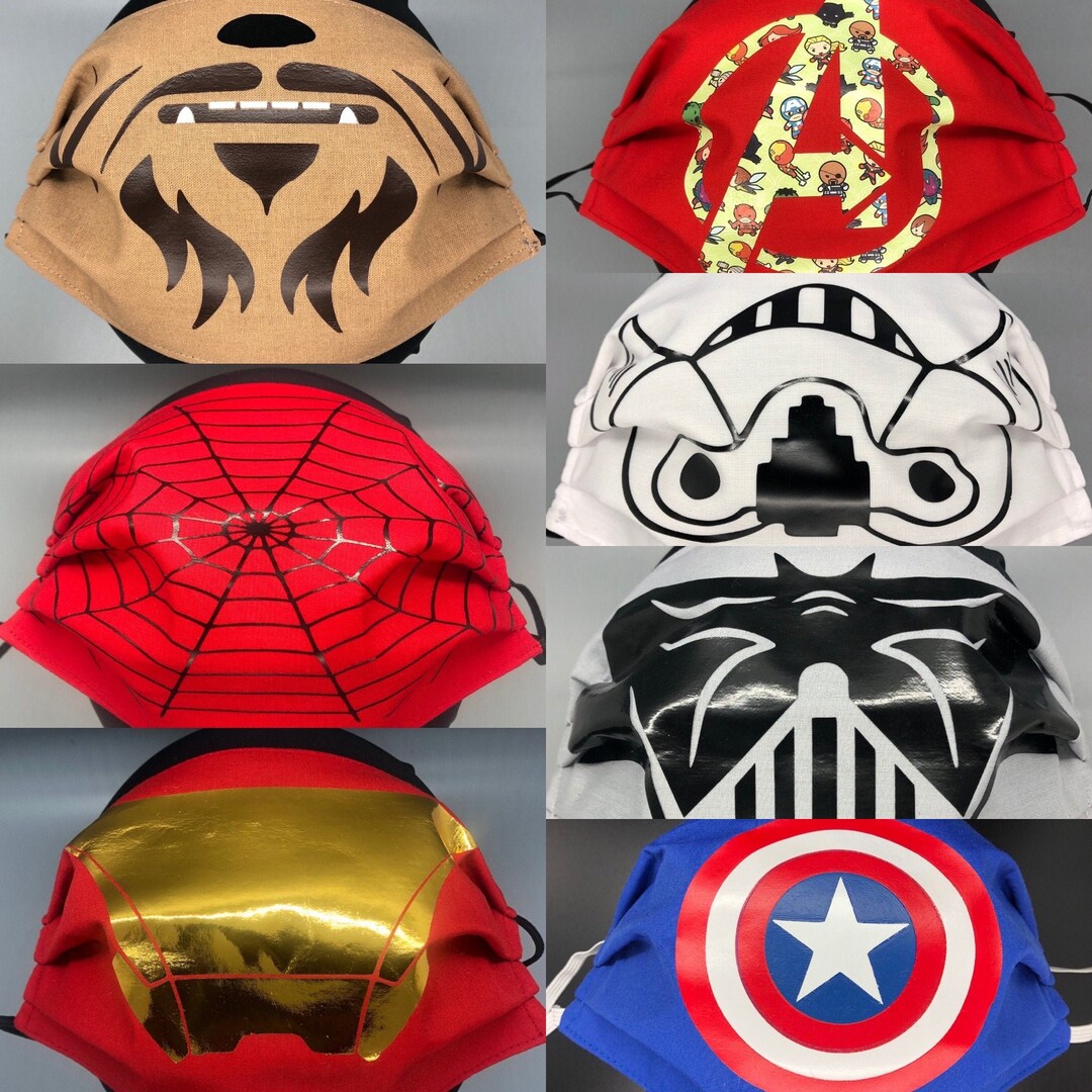 Star Wars and Super Hero Face Masks - Etsy