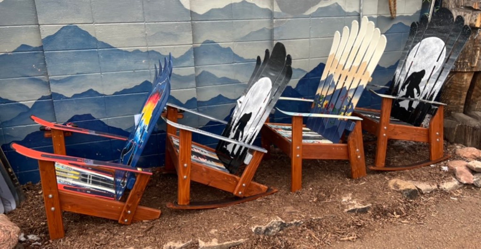 Sasquatch Chair, Wood Patio Chair, Adirondack Chair, Bigfoot Mural ...