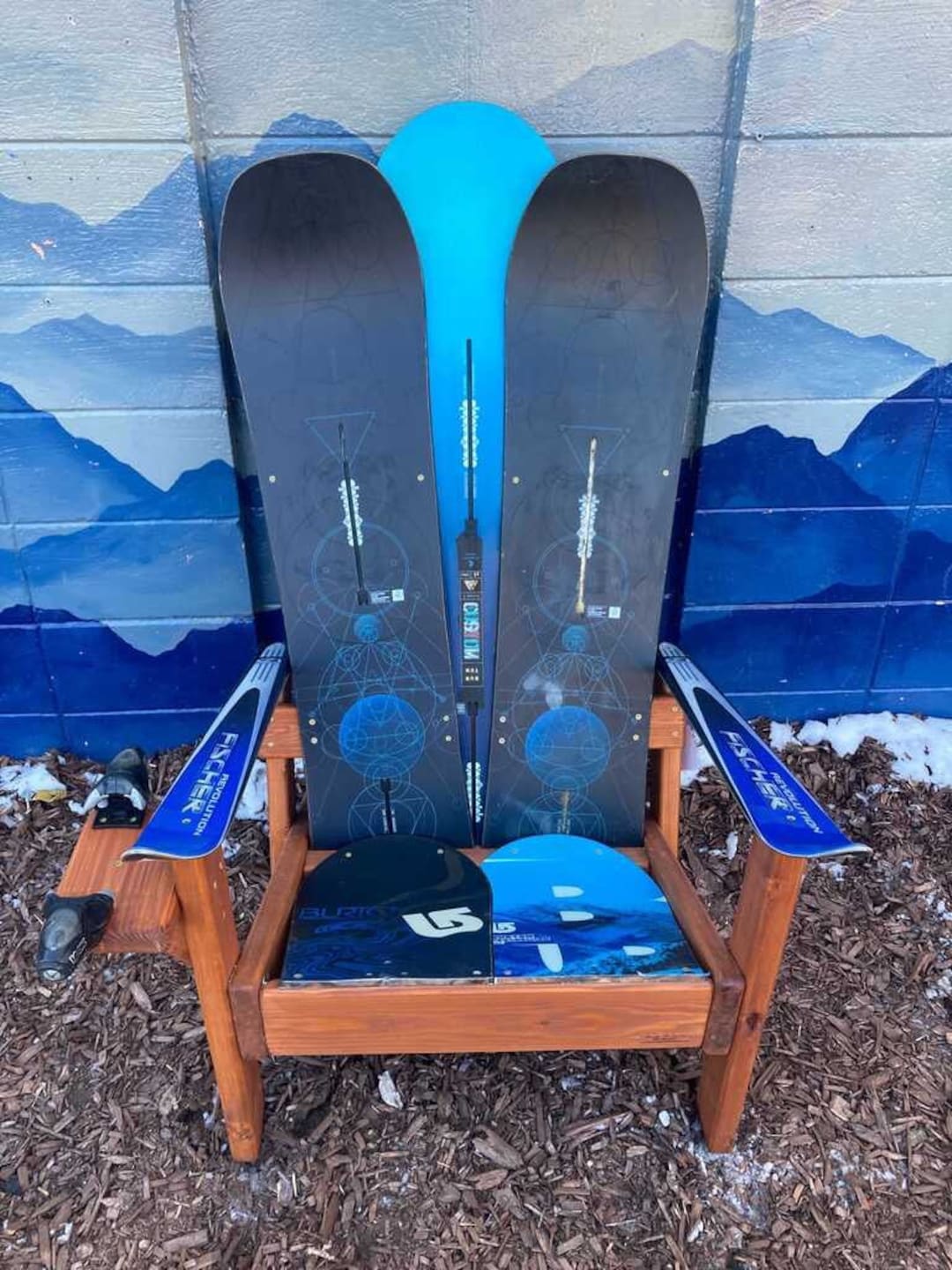 Handcrafted Snowboard Chairs Pick Your Favorite Colors Original ...