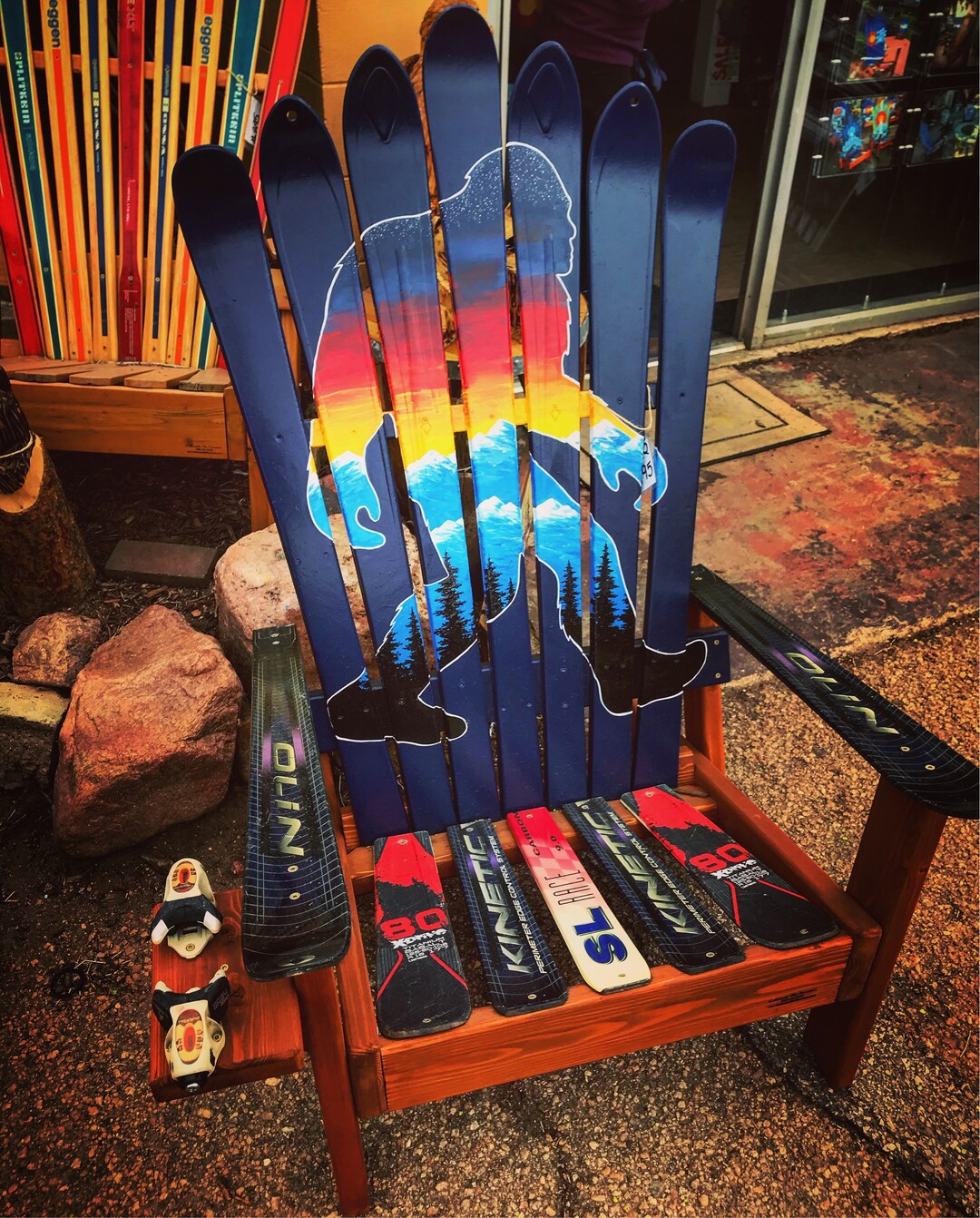 Sasquatch Chair, Wood Patio Chair, Adirondack Chair, Bigfoot Mural ...