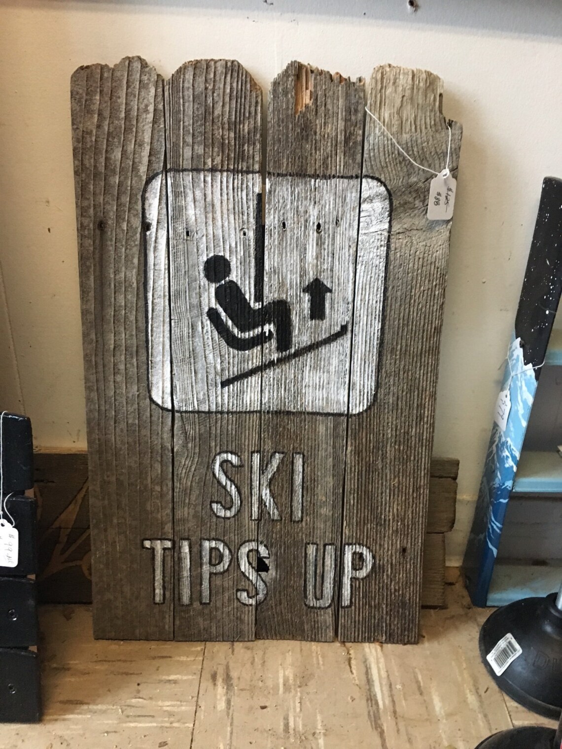 Ski Tips up Hand Painted Barn Wood Sign 24" - Etsy