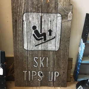 Ski Tips up Hand Painted Barn Wood Sign 24" - Etsy