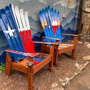 Set of 2 - Hand Painted Texas Flag Mural Chair - Hand Painted Outdoor ...